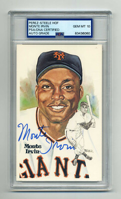 MONTE IRVIN SUPERB GEM MINT 10 PSA/DNA SIGNED PEREZ STEELE POST CARD | eBay