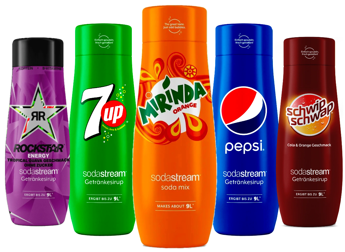 SodaStream CONCENTRATE SYRUP*PEPSI*7UP*LIPTON ICE TEA*ROCKSTAR*SCHWIP ...