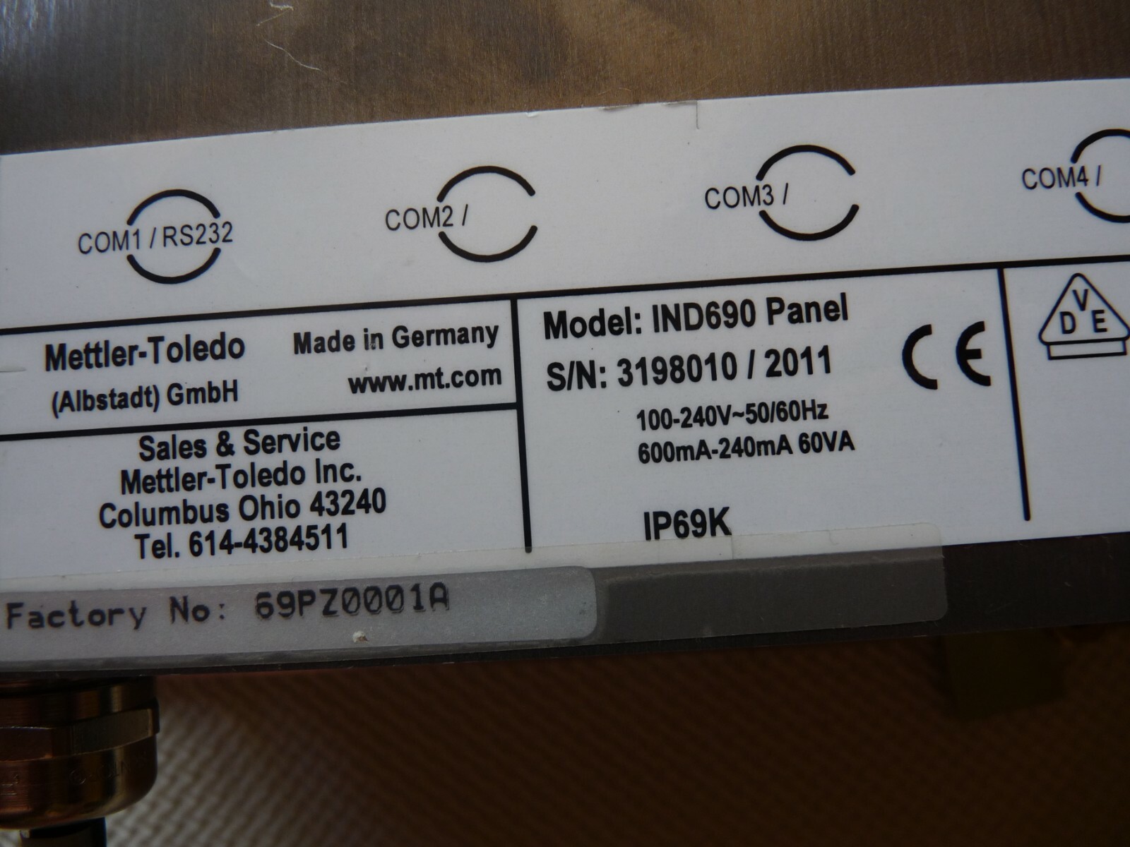 Mettler Toledo IND690 Scale Terminal Display Panel for sale online | eBay