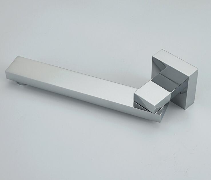 Square Two Holes Wall Sink Basin Mixer Valve Tap Bathroom Tub Spout ...