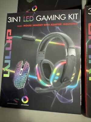 3 In 1 Led Gaming Kit Includes Mouse Headset With Adapter Mousepad | eBay