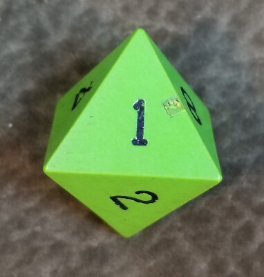 Vintage Gamescience Lime Green D8 8 Sided Polyhedral Dice RPG AD&D w ...