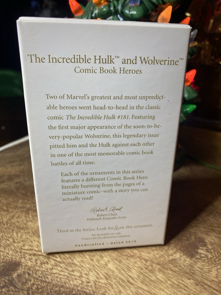 2010 Hallmark Incredible Hulk & Wolverine Hulk #181 Cover Ornament BOX ...