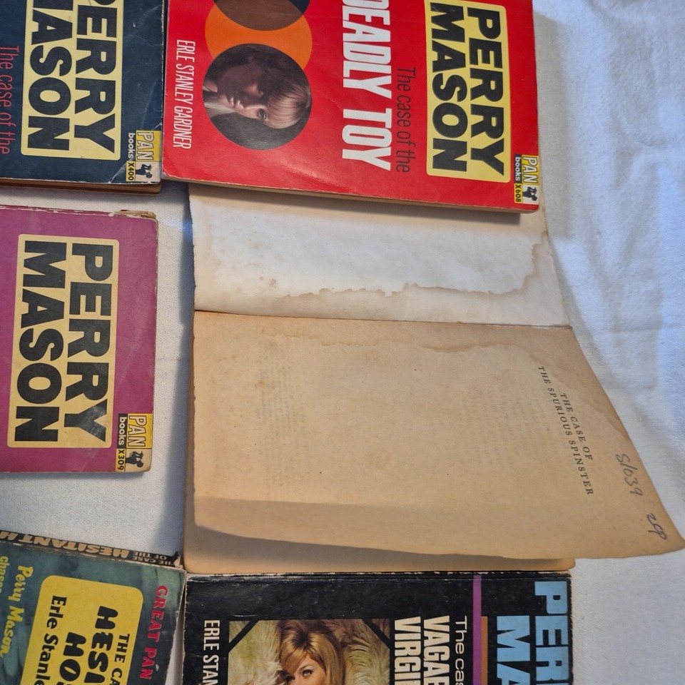 Vintage PERRY MASON 9 Book Lot Erle Stanley Gardner PAN Mystery GGA ...