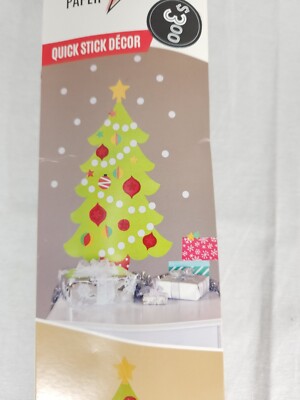Paper Riot Quick Stick Christmas Decor Wall Decals Tree with ornaments ...