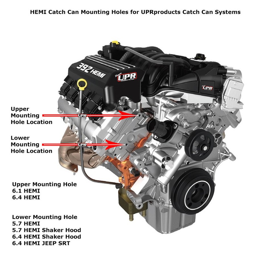 UPR 11-23 Red Billet Catch Can Fits 5.7 6.4 Hemi Technology Fits ...