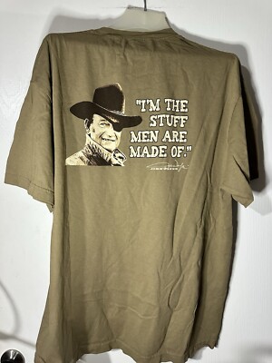 John Wayne Shirt Mens Large Tan True Grit Cowboy Western Movie Actor ...