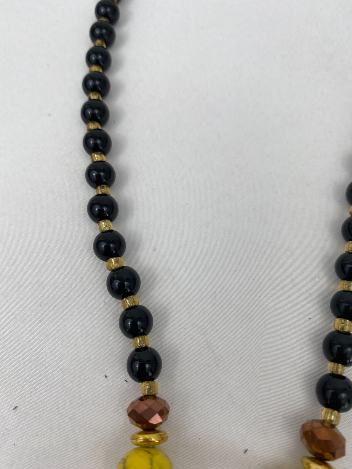 Women's Long Chunky Beaded Handmade Statement Necklace w/Tear Drop ...