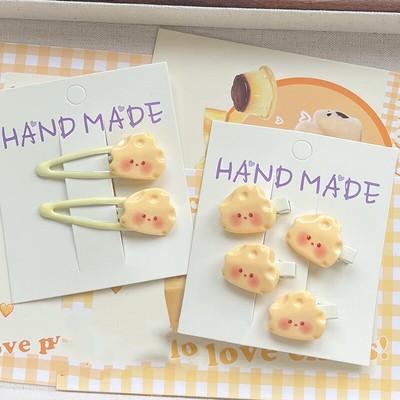 Kawaii Cartoon Cheese Hair Clip Girls Side Bang Hairpin Cute Hair ...
