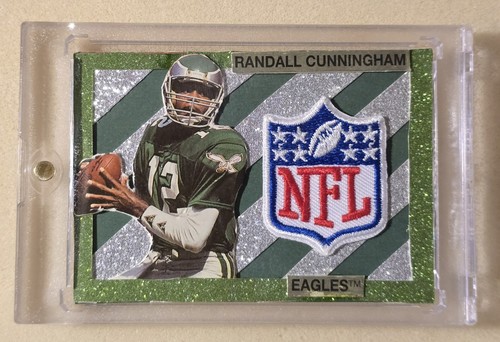 RANDALL CUNNINGHAM Custom NFL Shield Patch Card 1/1 Philadelphia Eagles ...