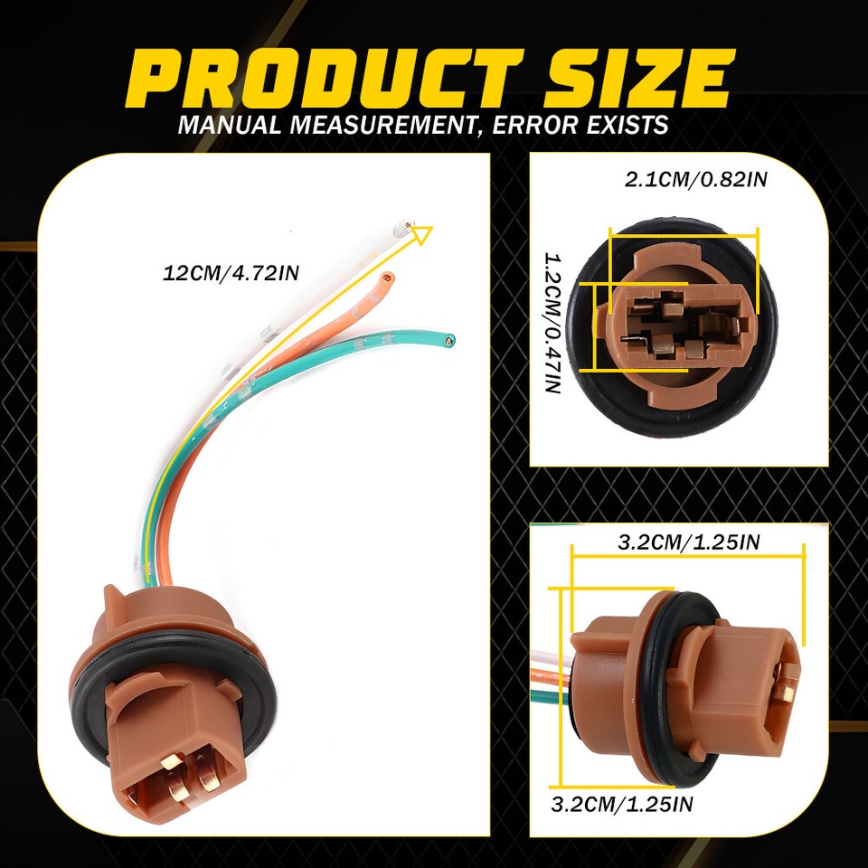 7443 7444 Signal Turn Light Socket Female Holder Wire Harness Pigtail ...
