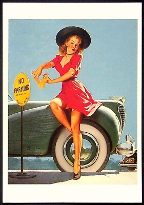 Gil Elvgren Nobody Can Pinch Me 1945 Art Postcard Vintage Reprint ...