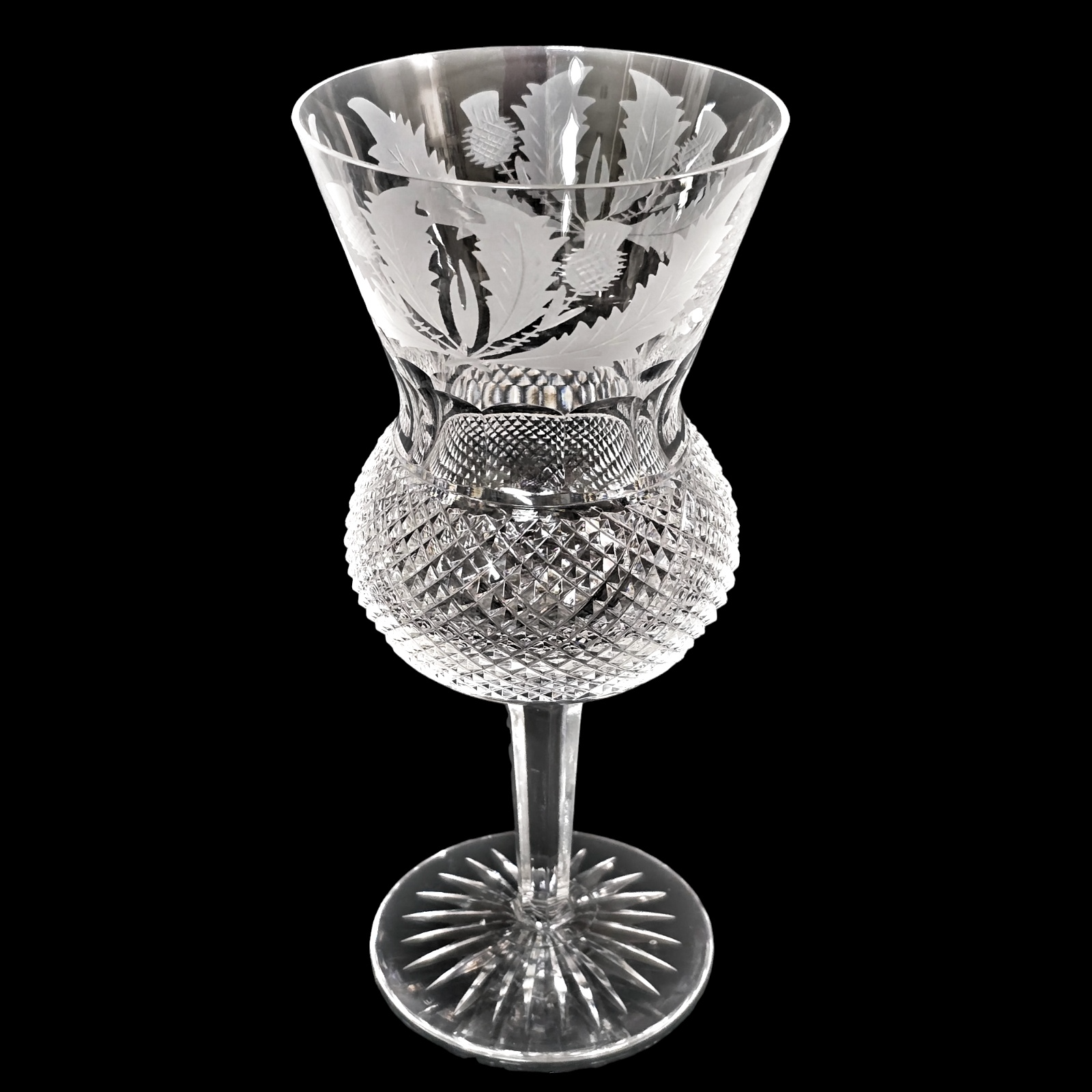 Edinburgh Crystal THISTLE Pattern - TALL Water Goblet Stem Glass 7 3/8 ...