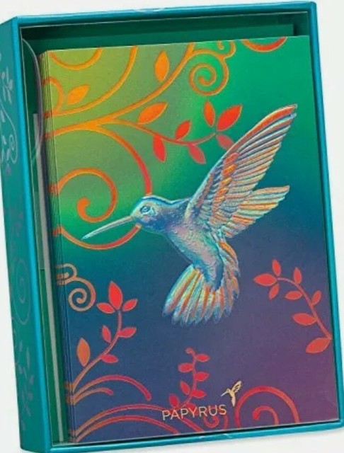 10 PC Papyrus Blank Cards With Envelopes Hummingbird Iridescent for ...