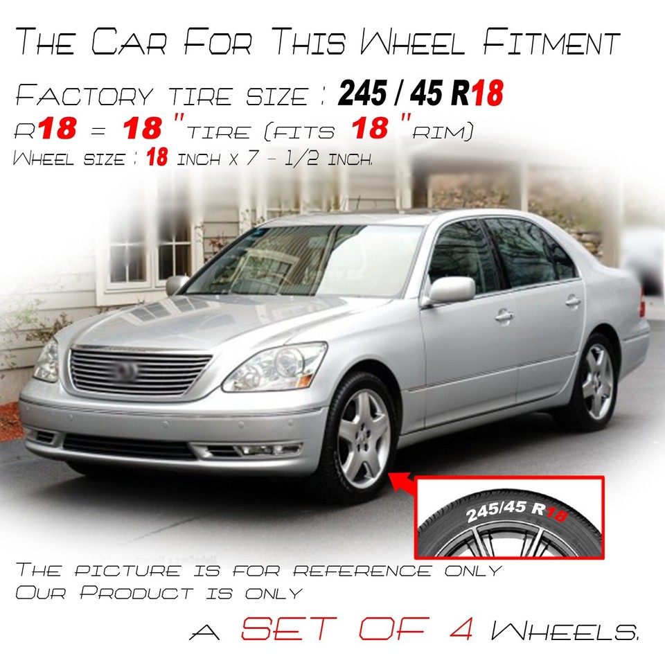 For LEXUS LS430 OEM Design Wheel 18" 18X7.5 04-06 Hyper Silver 4 PCS ...