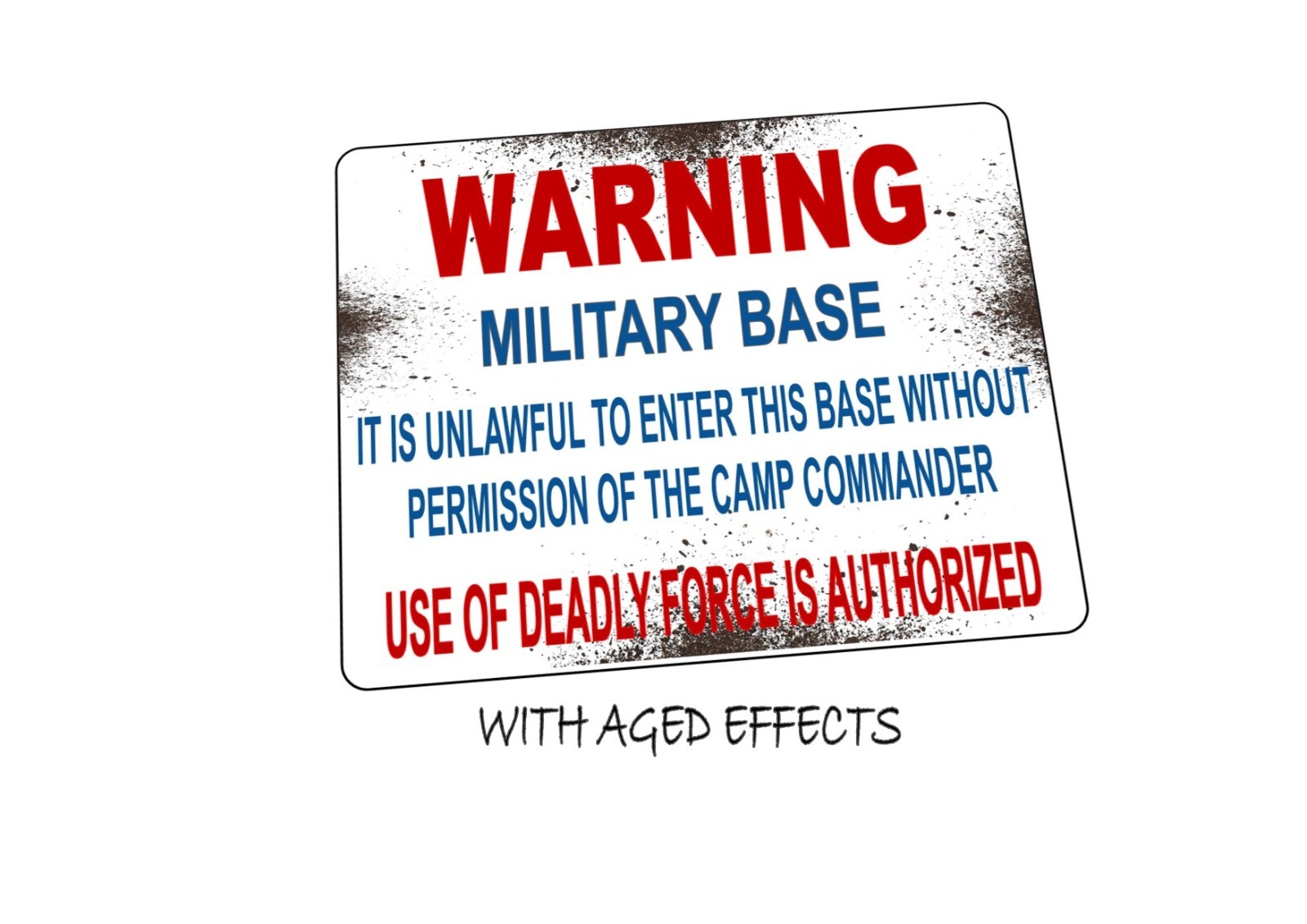 Military Base Warning Entrance Sign Reproduction Army Base Entrance ...