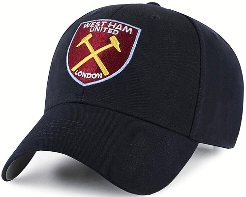 WEST HAM UNITED FC EMBROIDERED CREST ADULT ADJUSTABLE NAVY BASEBALL CAP ...