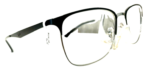RAY-BAN RB6421 2997 Black on Silver Rx-Able Eyeglass Frame 54/18/145 ...