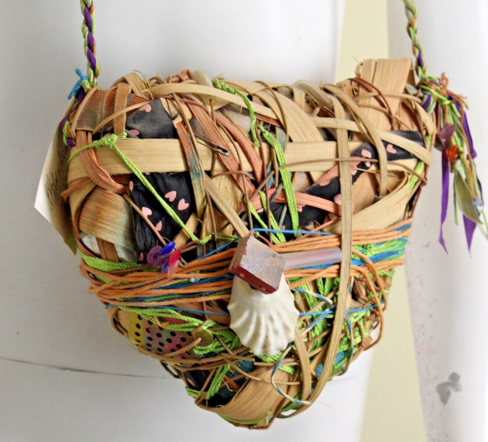 New 1984 Bryant Holsenback OOAK Art-Wear Sculpture Heart Purse Fiber ...