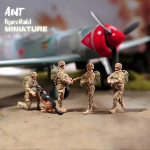4pcs 1/72 Miniatures US Airborne Division Parachutist Figures For ...