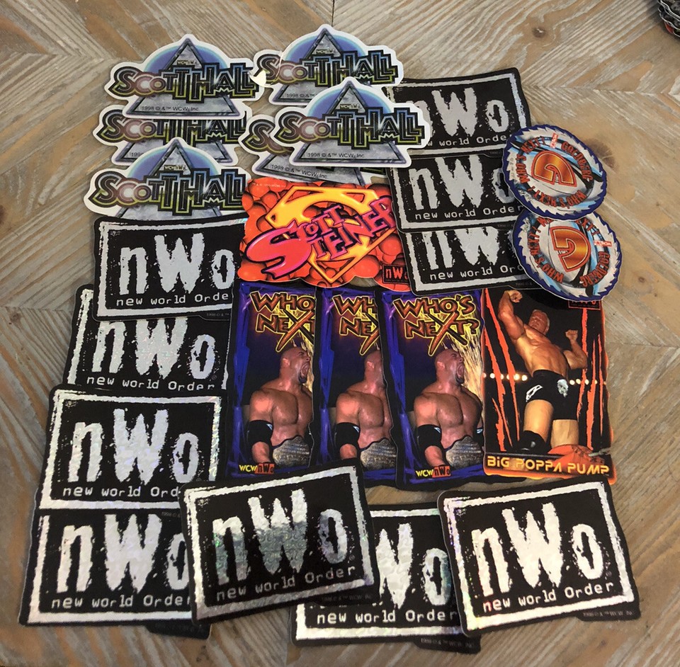 LOT OF (50) 1998 & 1999 WCW/NWO WRESTLING VENDING DECALS | eBay