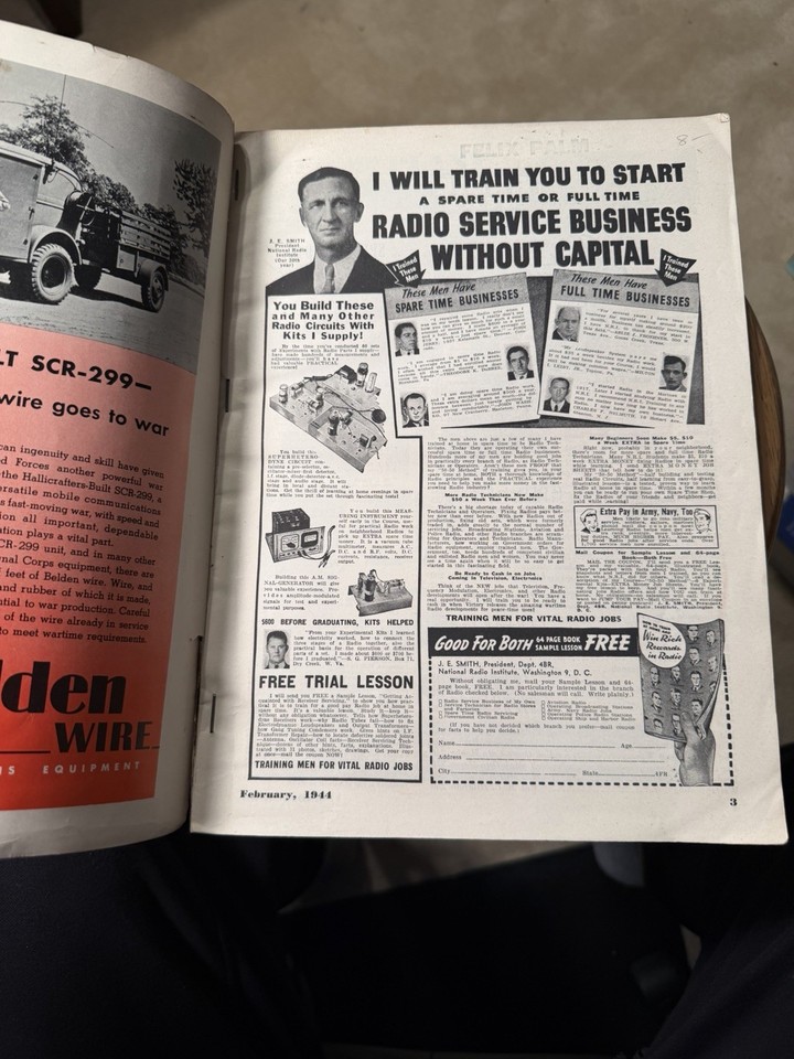 Radio News Magazine Feb 1944 WWII U.S. Army Signal Corps Issue Vintage ...