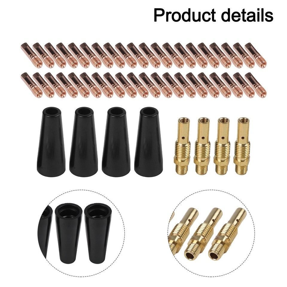 Flux Core Gasless Nozzle Tips Kit 48 Pieces 035 Contact Tips for ...