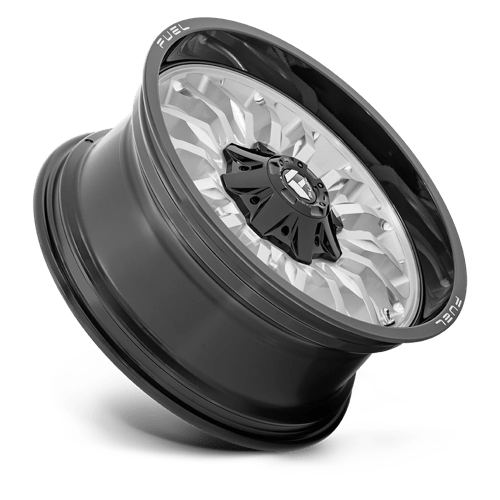 20X9 Fuel 1PC D798 ARC 8X6.5 1MM SILVER BRUSHED FACE WITH MILLED BLACK ...