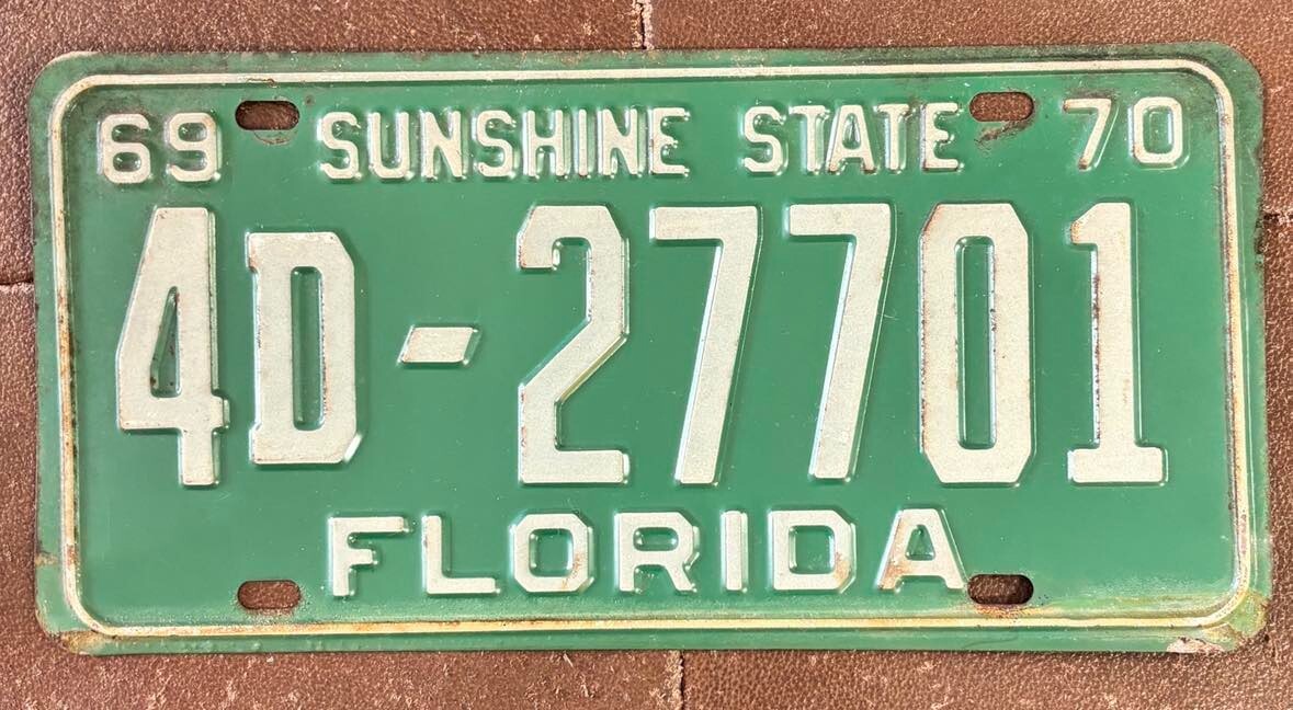 Florida 1969-1970 PINELLAS COUNTY License Plate # 4D-27701 | eBay