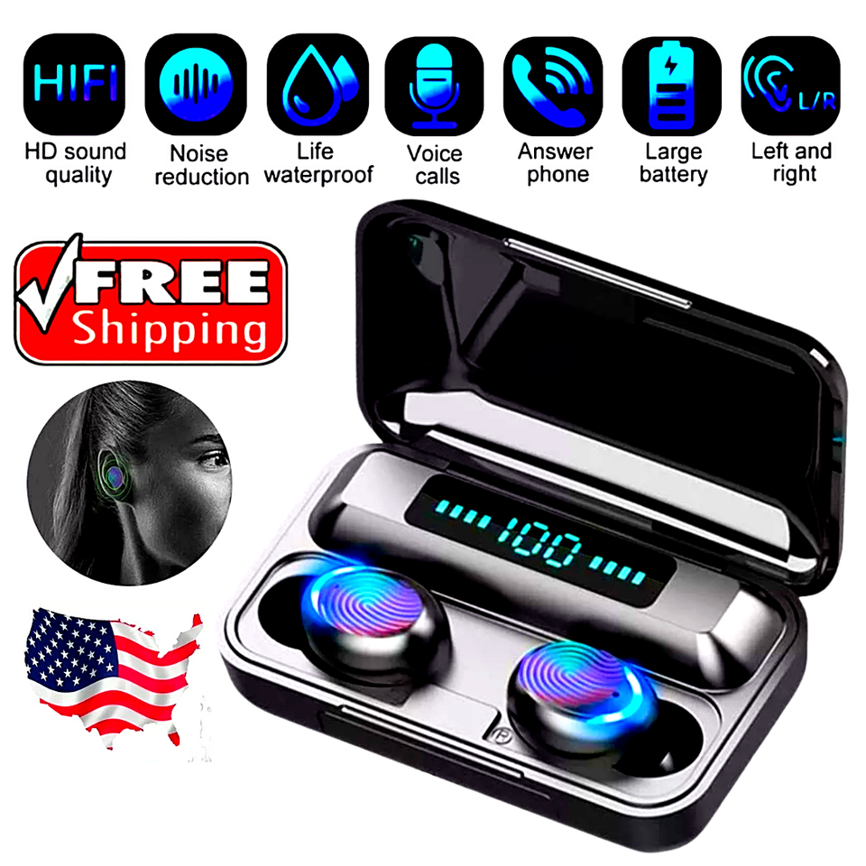 TWS Bluetooth Earbuds Waterproof Bluetooth 5.3 Headset Noise Cancelling ...
