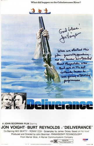 JON VOIGHT SIGNED DELIVERANCE 11X17 MOVIE POSTER W/INSCRIPTIONS PSA COA ...