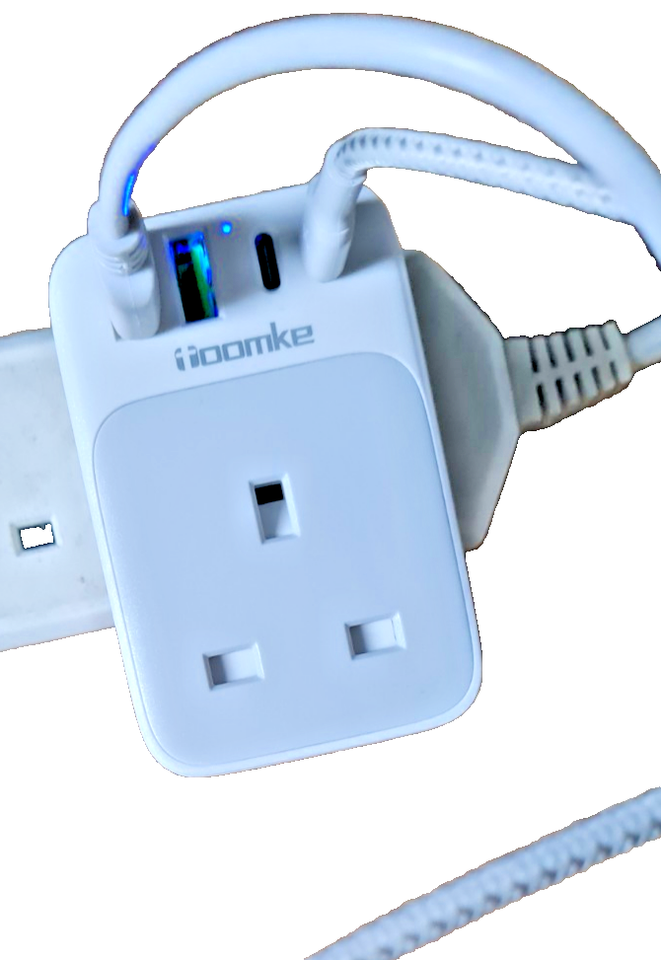 Plug through UK Mains Adaptor with Dual USB Charging Ports 2.4A Max ...