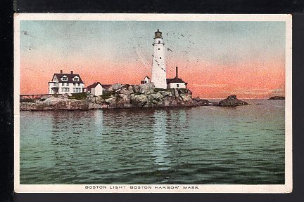 Postcard - Massachusetts - Boston Light - Boston Harbor | eBay