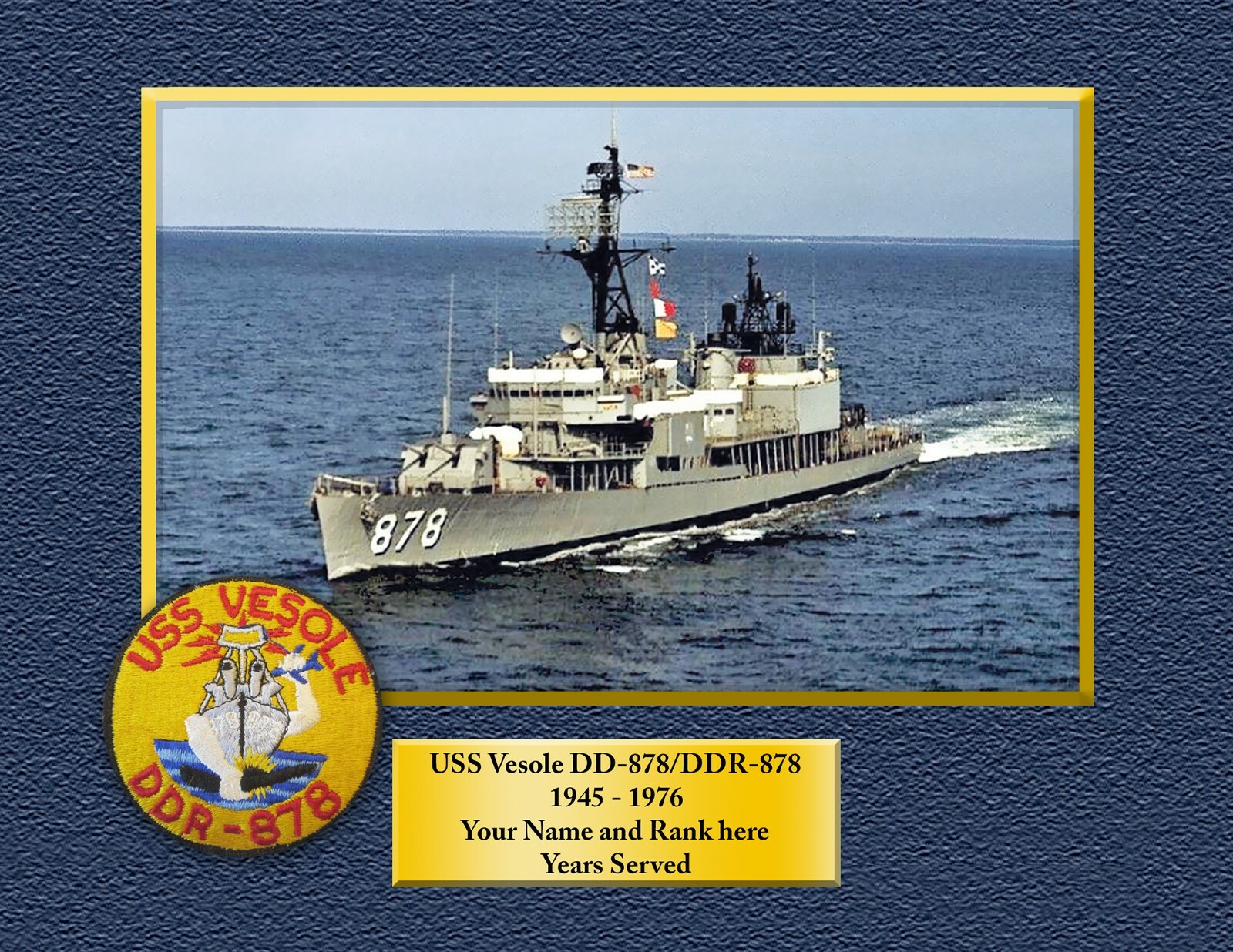 USS Robert H. McCard DD-822 Custom Personalized Print of US Navy Gift ...