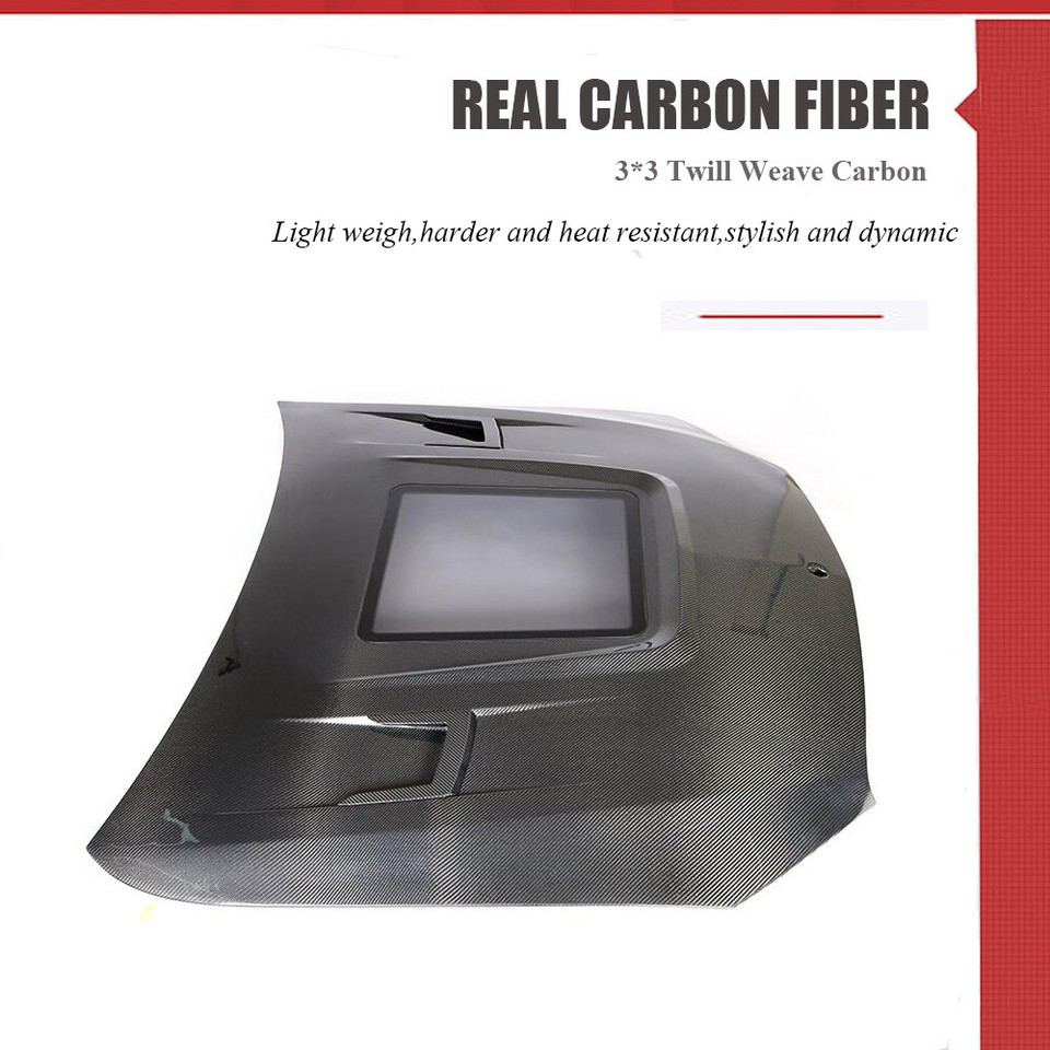 REAL CARBON Engine Hood Bonnet Cover For Benz W205 C250 C300 C43 2015 ...