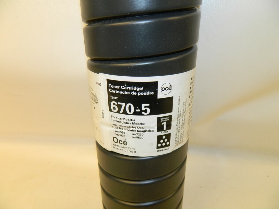 New Genuine 1320g Oce 670-5 Black Toner Cartridge im8530 im6030 im7230 ...
