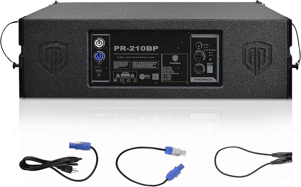 PRORECK Dual 10'' Full Range 5000W P.M.P.O Powered Line Array Speaker ...
