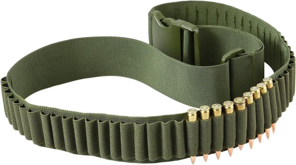 50 Rounds Rifle Bullet Cartridge Bandolier Ammo Belt For 30-06 .300 ...
