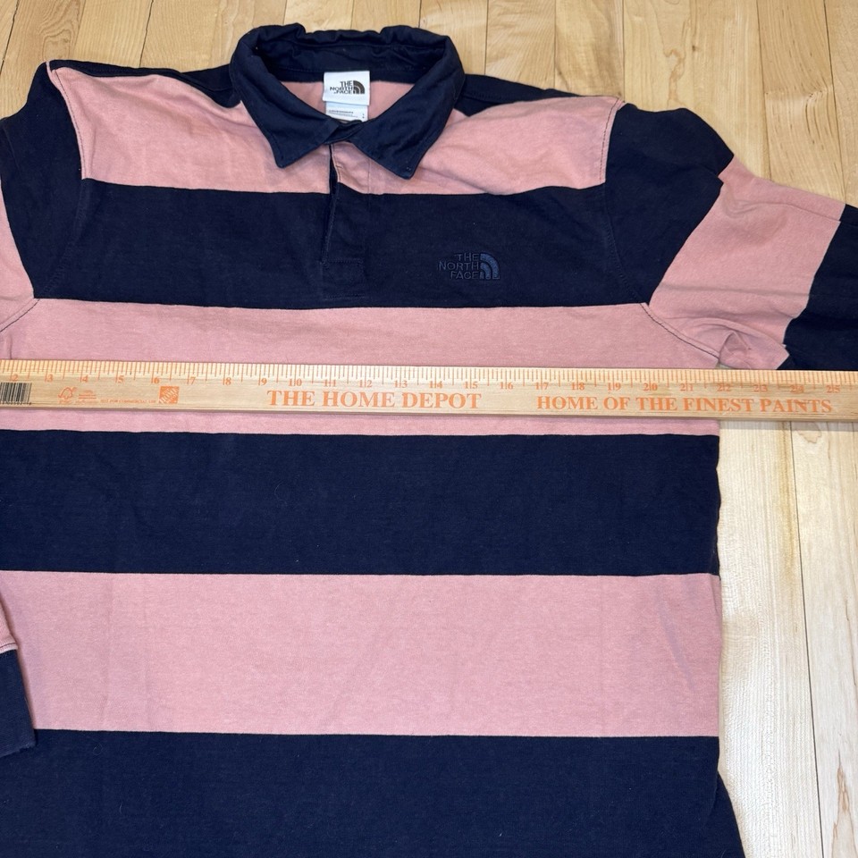 The North Face Rugby Polo Shirt Long Sleeve Stripe Color Block Pink ...