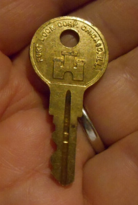 Good Used Usable Fort Lock Corp Chicago Ill. Brass Key # KN54G 159 | eBay