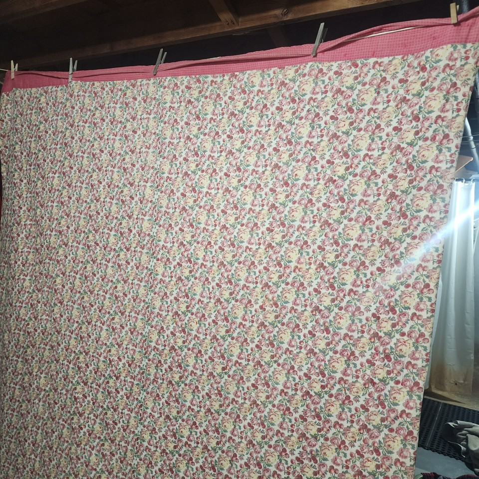 Antique Handmade Stitched Prim Folk Art Diamond Patchwork Cotton Quilt ...