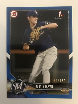 2018 Bowman Draft 1st Justin Jarvis Blue Refractor /150 BD-104 | eBay