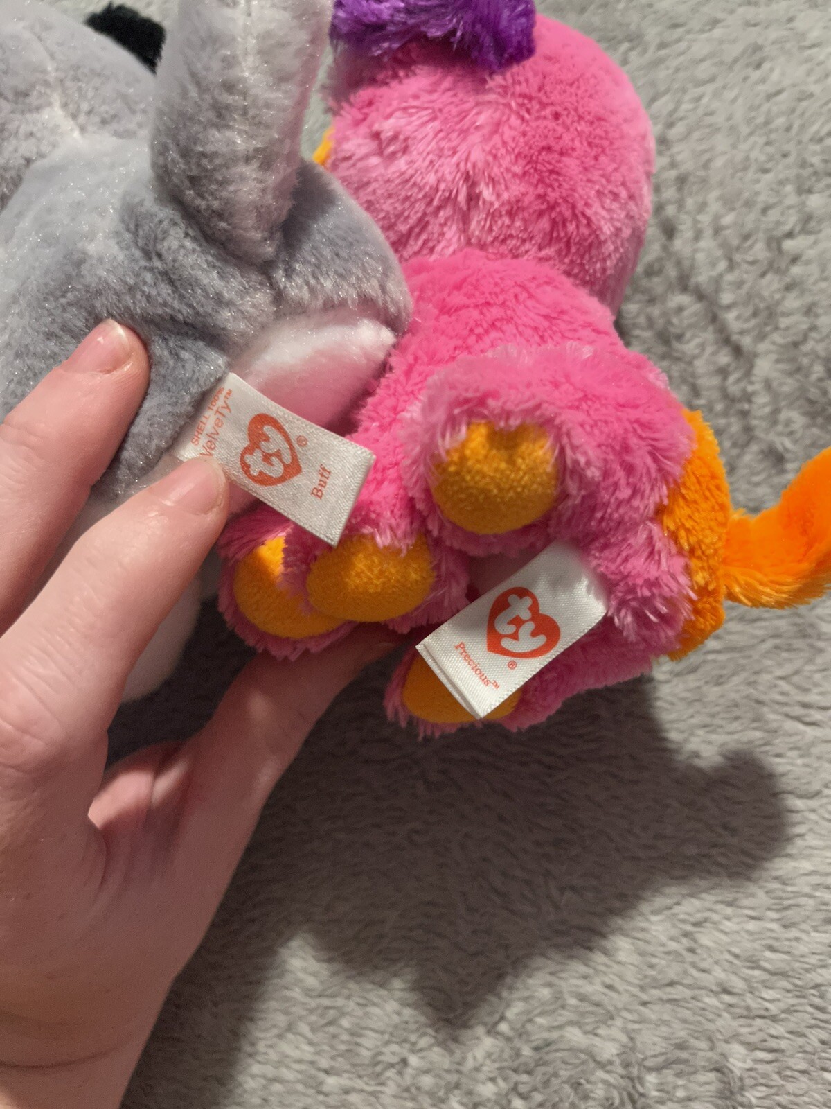 Ty Beanie Boos Baby Babies Blue Sparkle 6" BUFF Husky And Precious Pink ...