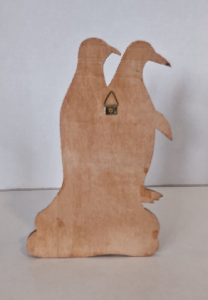 Pair Of Wood Intarsia Penguins - 9” high | eBay