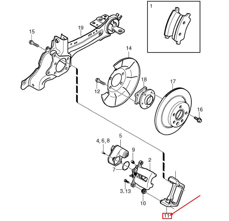 VOLVO XC60 Rear Brake Caliper Carrier 8603730 NEW GENUINE | eBay UK