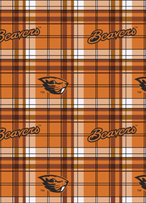 Oregon State Beavers Fleece Fabric Plaid Print-OSU Fleece Blanket ...