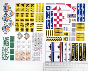 CUSTOM AIRPORT STICKERS LOT for MODELS, TOYS, Lego 3182 7734 , ETC | eBay