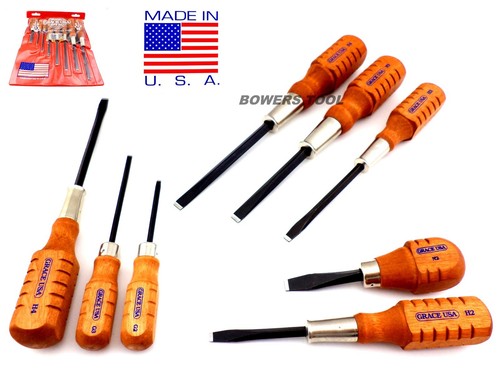 Grace 8pc Gunsmith Screwdriver Set Flat Slotted Wood Handle HG-8 USA ...