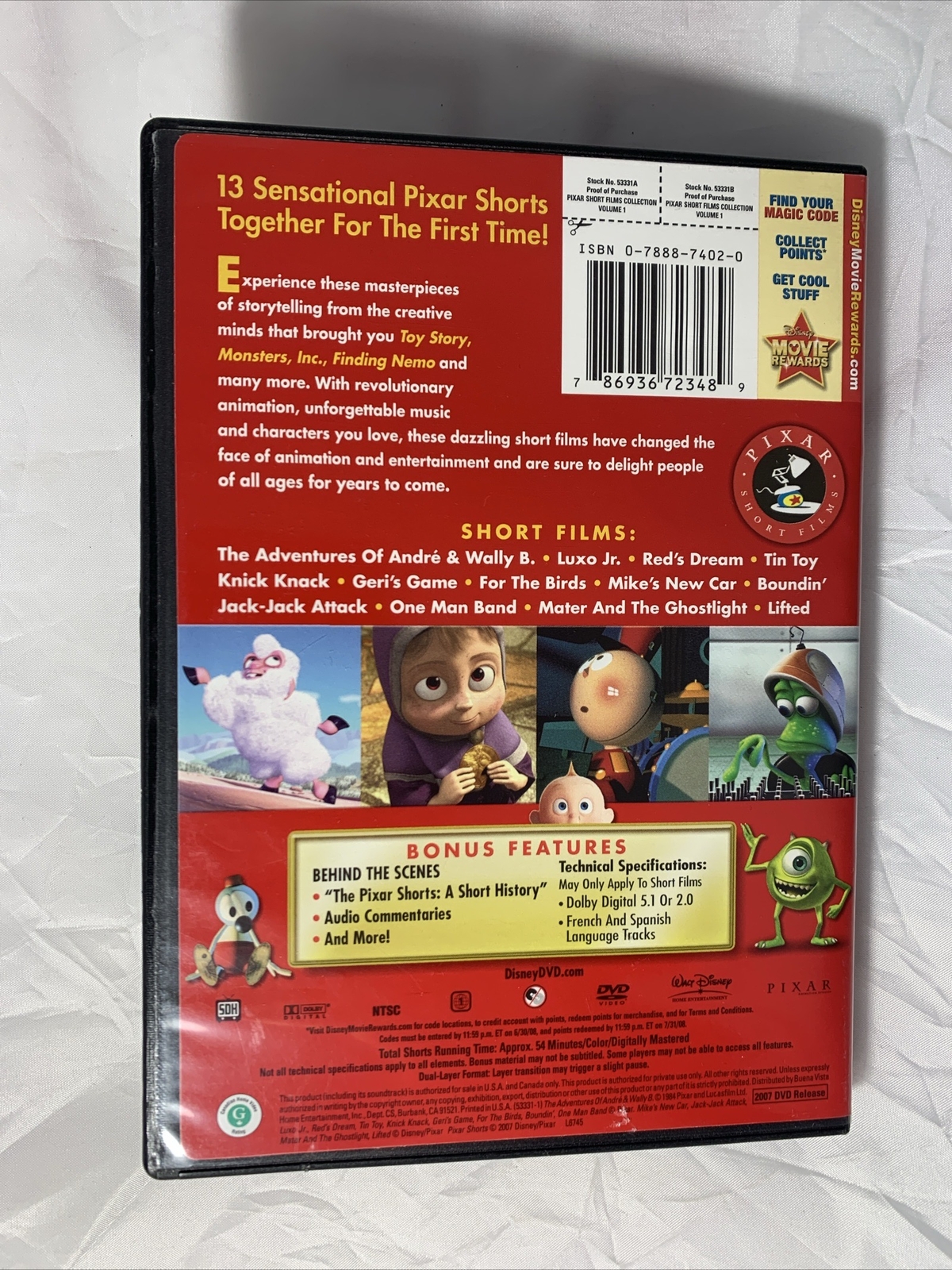 Disney Pixar Short Films Collection - Vol. 1 (DVD, 2007) 786936723489| eBay