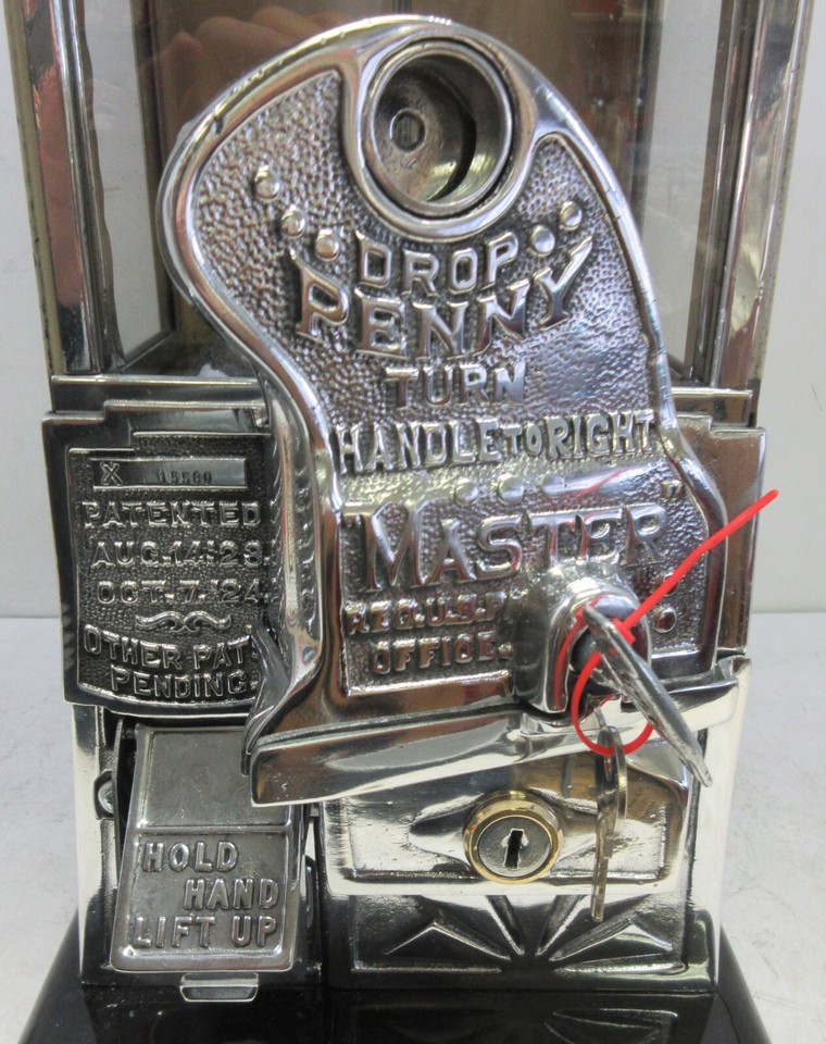 Masters Gooseneck Penny Operated Gumball Machine circa 1930's Tan/Black ...